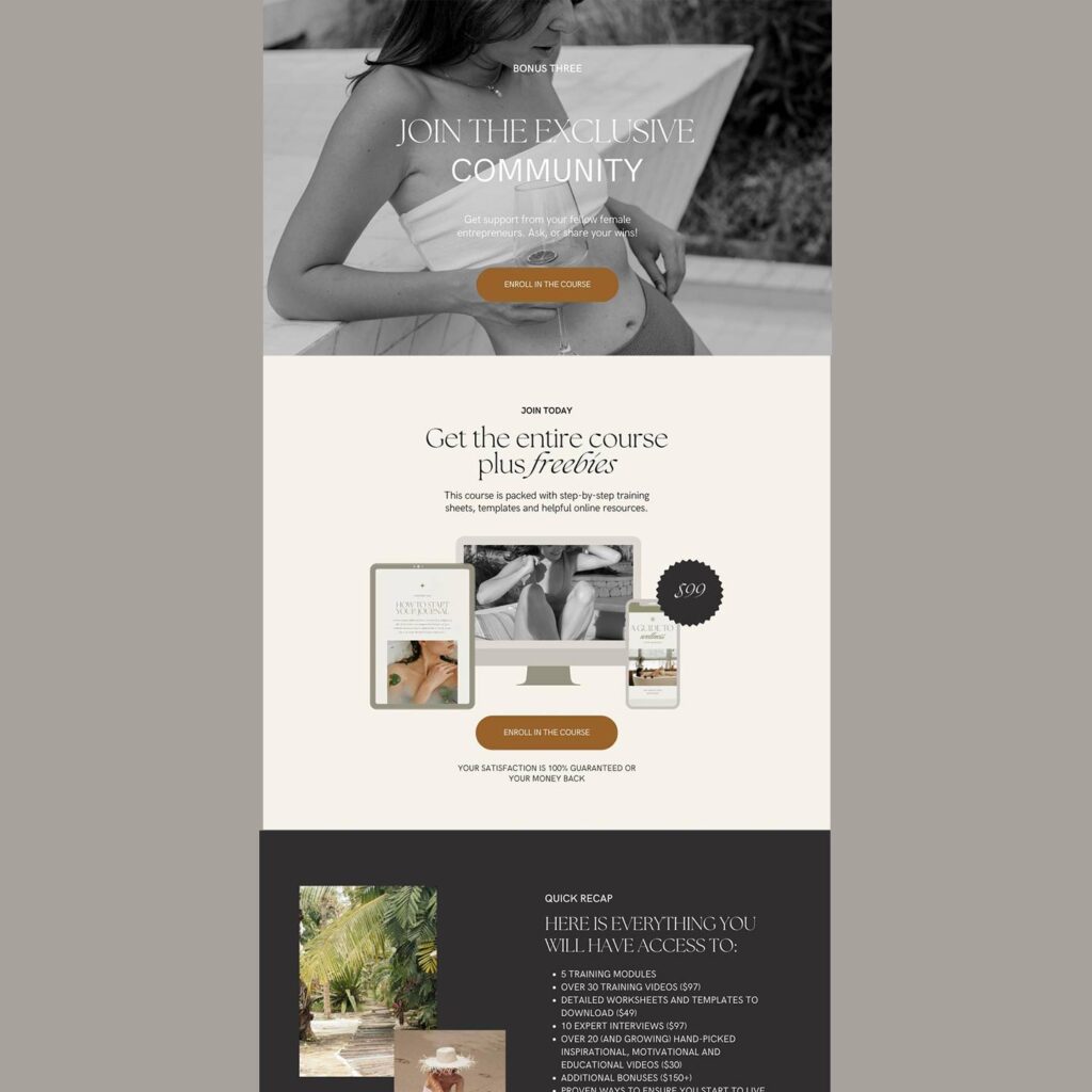 Modern Minimalist Sales Page for Wellness Coaches | Cali - With Faith ...